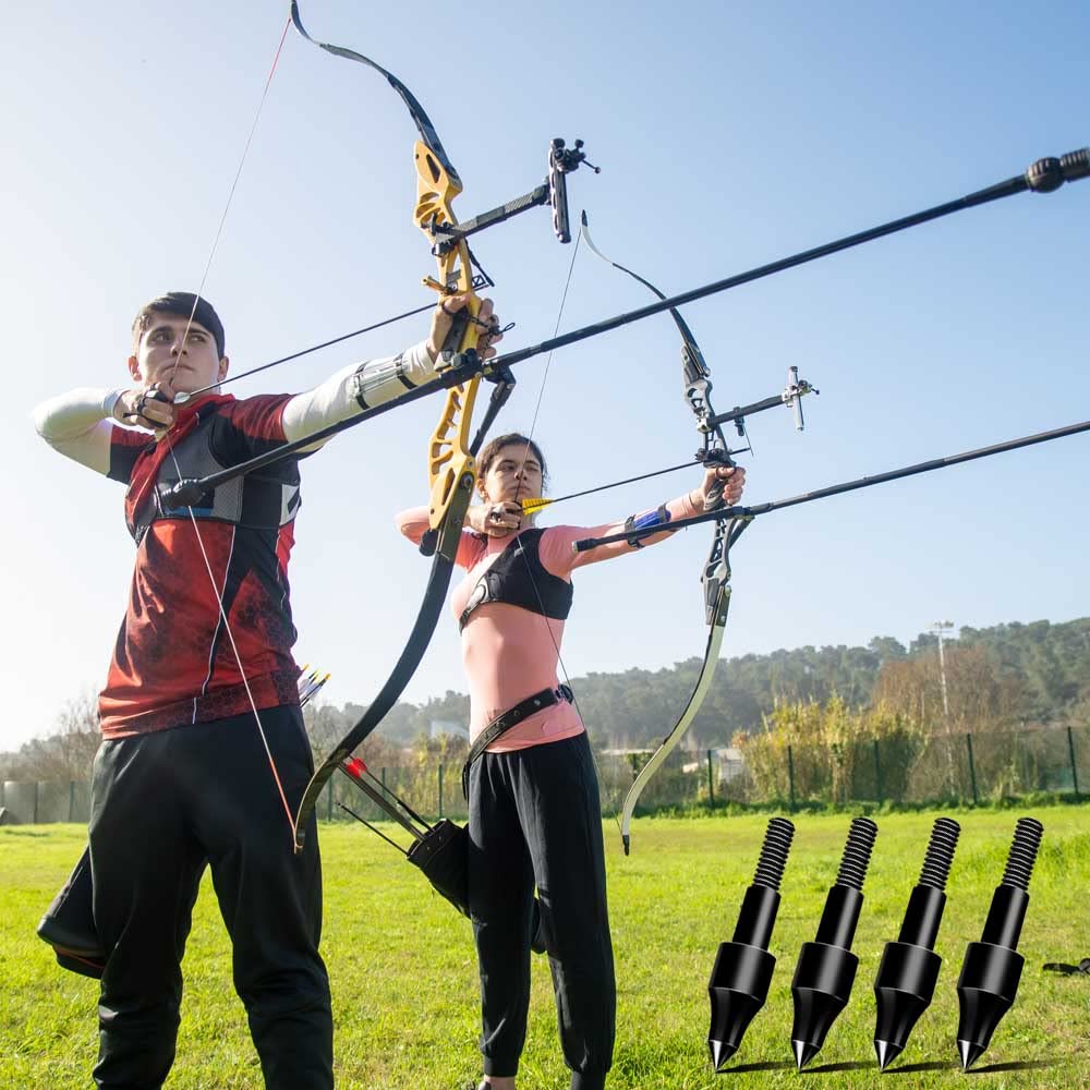 Field Points Screw in Archery Arrow Field Points Bullet Points Tips, Practice Target & Hunting Arrows Heads for Recurve, Compound Bow, 100 Grain Each