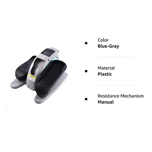 Fast88 Electric Desk Elliptical Machine Trainer，Desk Elliptical with Built in Display Monitor, Quiet & Compact (Blue-Gray)