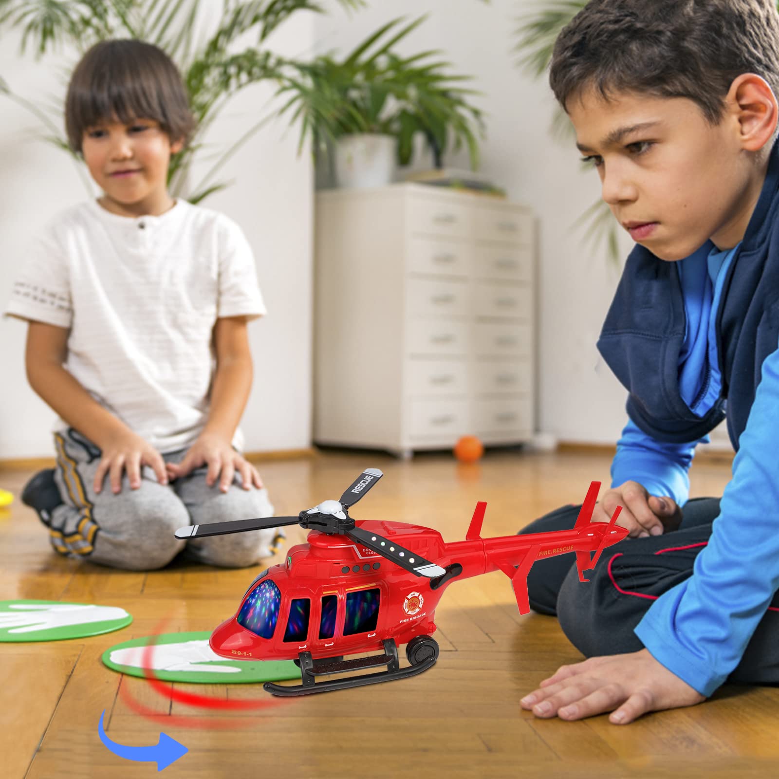 HANHAN Airplane Toy for Kids Sound LED Light, Red