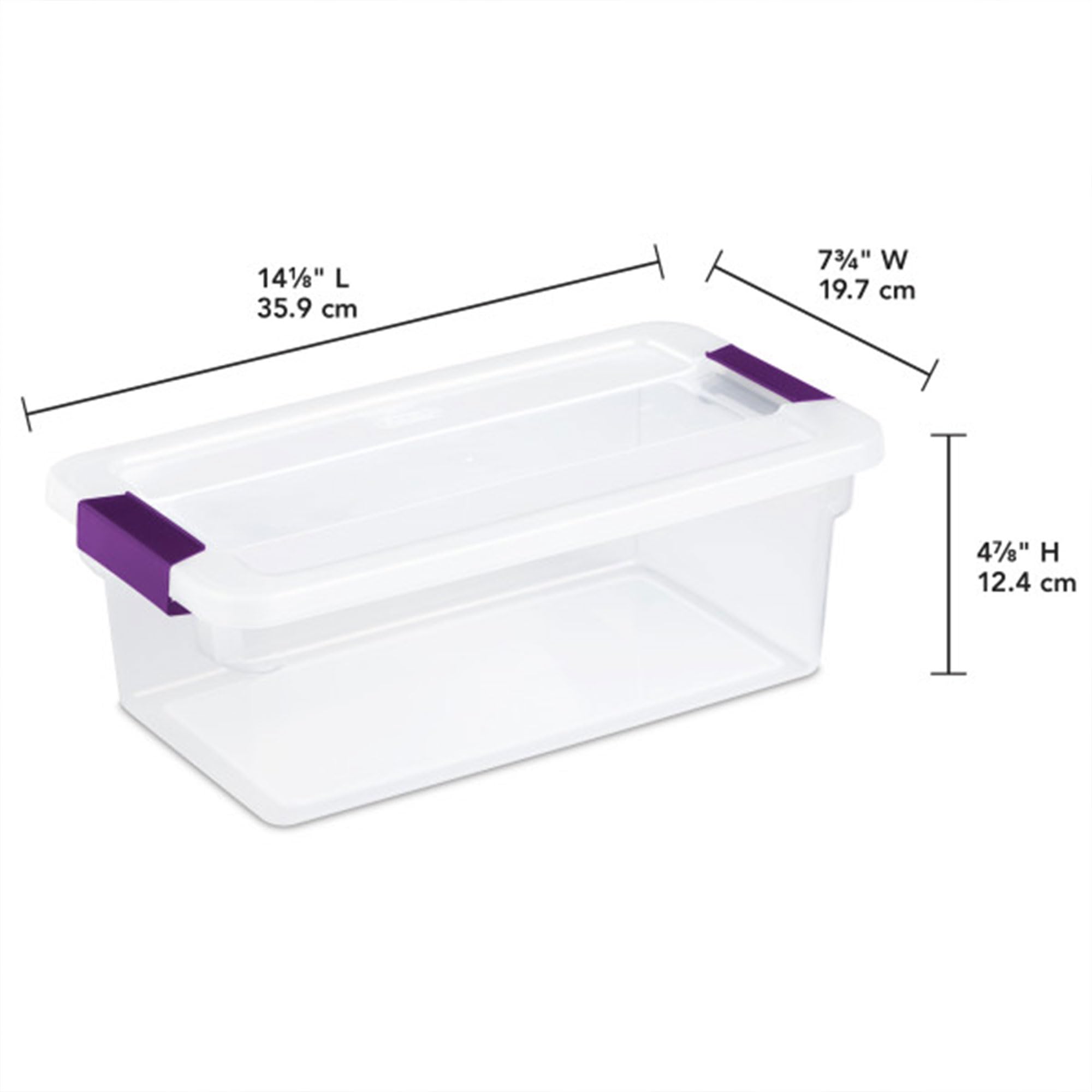 Sterilite 6 Qt ClearView Latch Storage Box Stackable Bin with Latching Lid, Plastic Container to Organize Shoes in Closet, Clear (24 Pack)