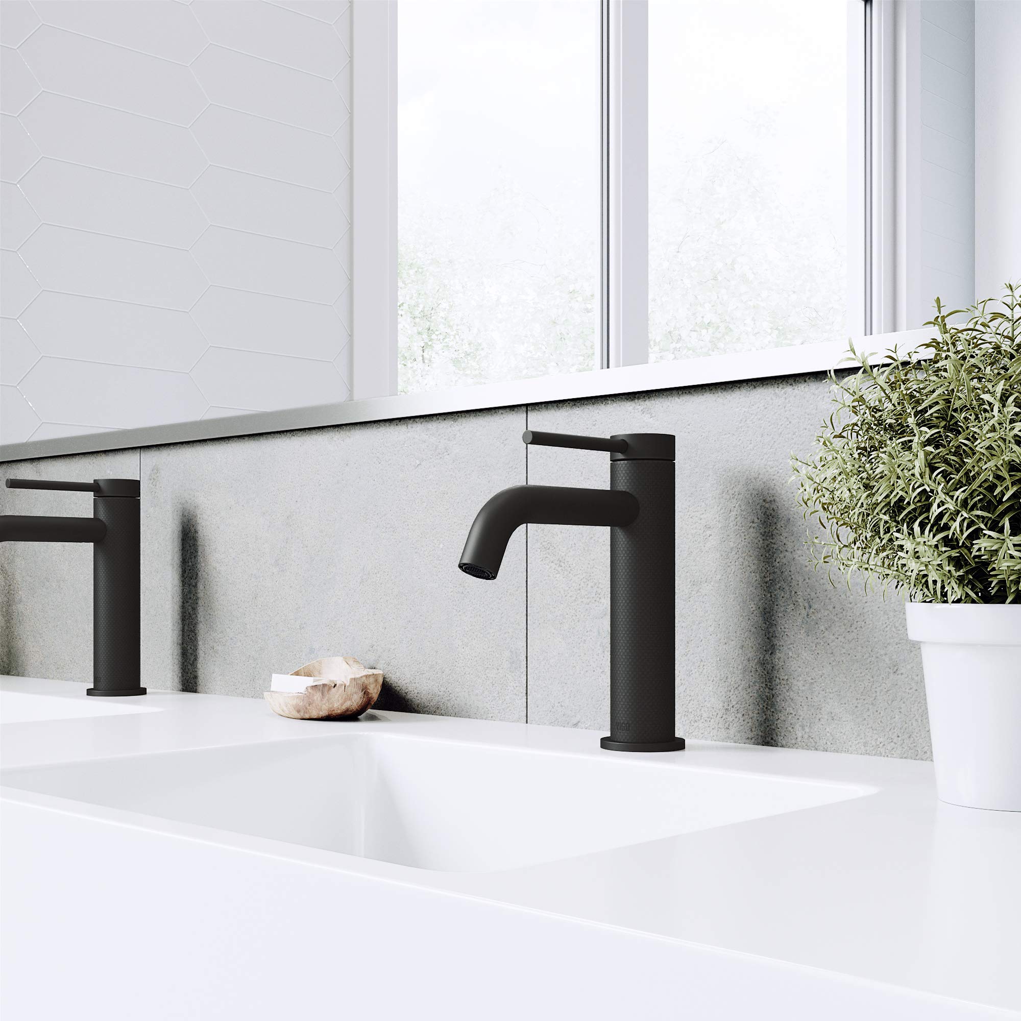 VIGO Madison 8'' H Single Handle Single-Hole Bathroom Faucet in Matte Black-VG01044MB