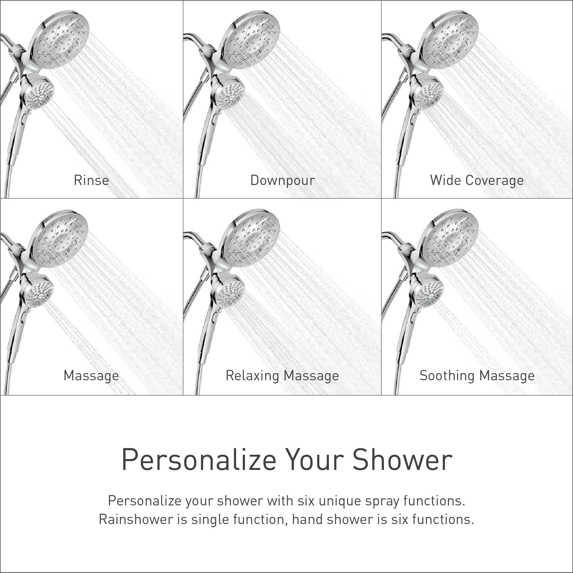 Moen Engage Magnetix Spot Resist Brushed Nickel Multi-Function Handshower and Rainshower Combo Featuring Magnetic Docking System, Shower Head with Handheld Spray, 26009SRN