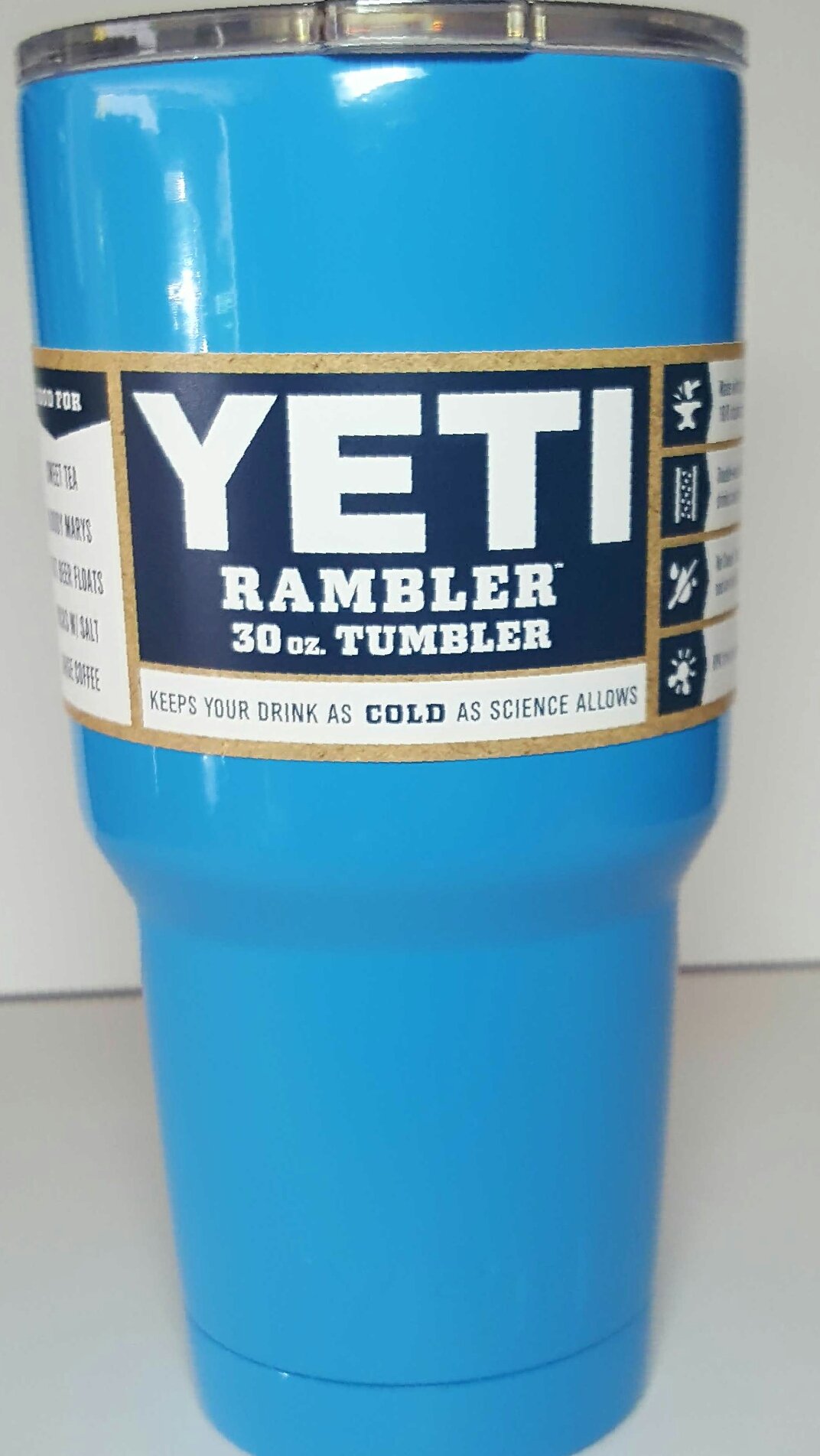 YETI Rambler, Powder-Coated -Sports Team Colors (Sky Blue) (30 Ounce)