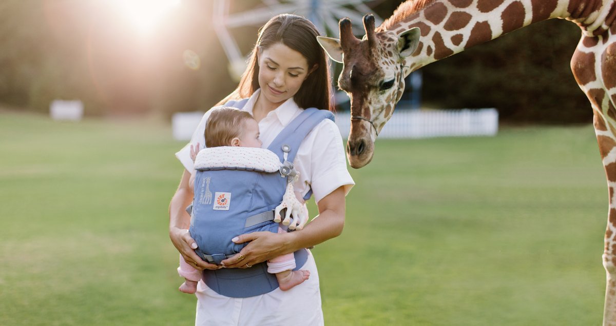 Ergobaby Adapt Ergonomic Multi-Position Baby Carrier (7-45 Pounds), Sofie la Girafe - Festival