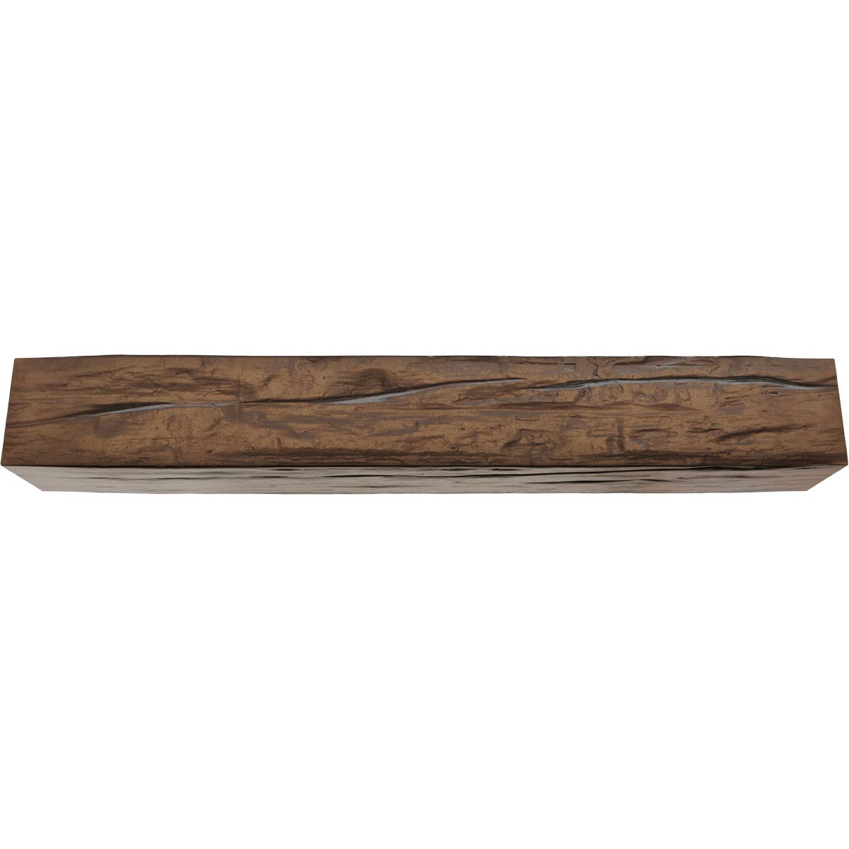Ekena Millwork MANURW06X06X48ZD Riverwood Faux Wood Fireplace Mantel, 6"H x 6"D x 48"W, Premium Aged