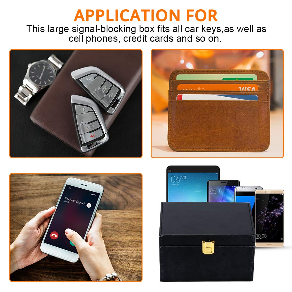 Faraday Key Protector Box, DDSKY Car Keys Signal Blocker Box RFID Signal Blocker Pouch for Car Keys, Single Lock