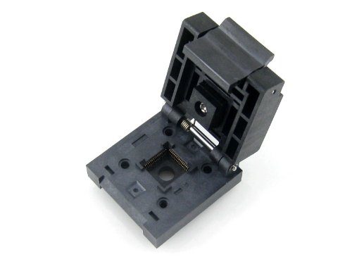 QFN64 Clamshell Programming Adapter Socket/Burning Socket/IC Test Socket QFN-64B-0.5-01, 64-Pin, 0.5mm Pitch, IC Test Burn-in Socket, Applied to QFN64, MLP64, MLF64 Packages.