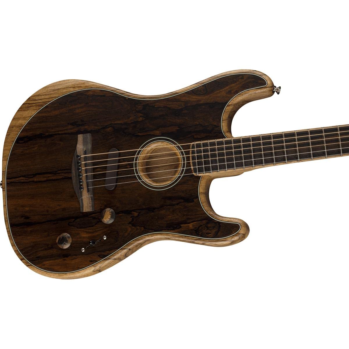 Fender American Acoustasonic Stratocaster Acoustic Guitar, Ebony Fingerboard, Ziricote