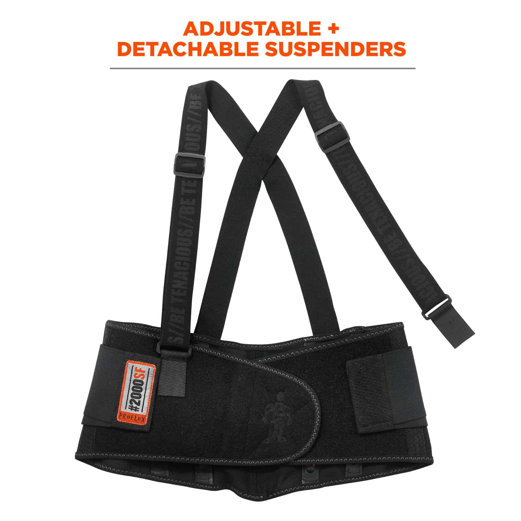 Ergodyne ProFlex 2000SF Back Support Brace, 8.5" Spandex, V-Shape Design and Patented Stays for Added Support, XL,Black