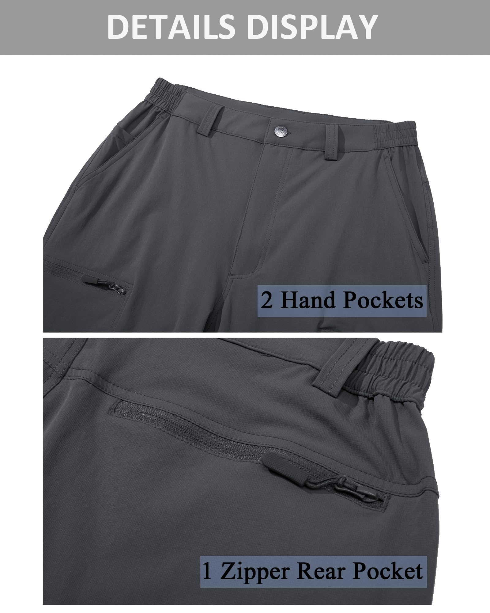 EKLENTSON Work Pants for Men Construction Combat Pants Breathable Fishing Climbing Pants, Dark Grey, 36