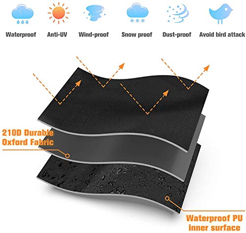 LEMI Patio Heater Covers Waterproof with Zipper and Adjustable Strap, Propane Heater Cover Gas Heater Cover, 34x 19x 89 Inch Fits Most Round Standup Patio Heaters, Black