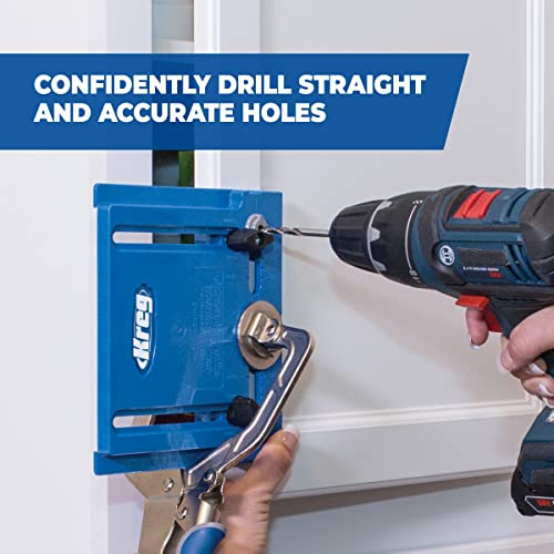KREG KHI-Pull Cabinet Hardware Jig - for Cabinet Door Handles - Drilling Guide for Cabinet Doors - Creates Straight, Even Holes - Durable Drill Guides
