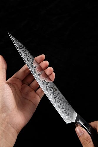 XINZUO 5-piece Damuscus Kitchen Knife Set,67 Layer Hand Forged Damascus Steel Professional Chef Knife Set with Gift Box, G10 Black Handle,Razor Sharp-Feng Series