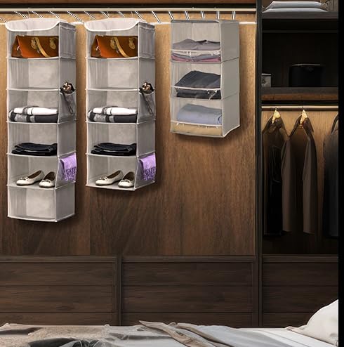 Simple Houseware 5 Shelves Hanging Closet Organizer, Gray
