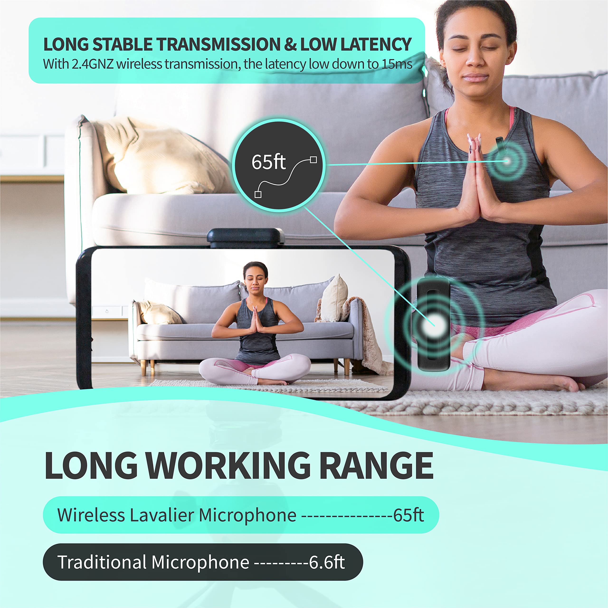 i-Pload Wireless Lavalier Lapel Microphone for iPhone iPad with Charging Case-Noise Reduction Chip-Professional Mic for Youtubers, Facebook Live Stream, TIK Tok Creators
