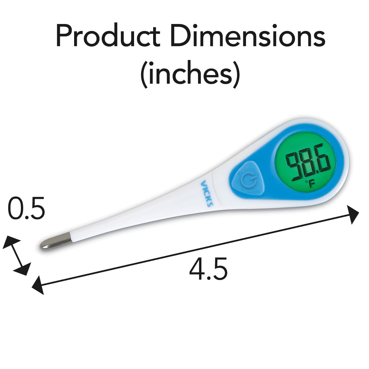 Vicks SpeedRead Digital Thermometer with Color-Coded Temperature Readings, Use as Oral Thermometer, Baby Rectal Thermometer or Under The Arm, Water Resistant, FSA and HSA Eligible