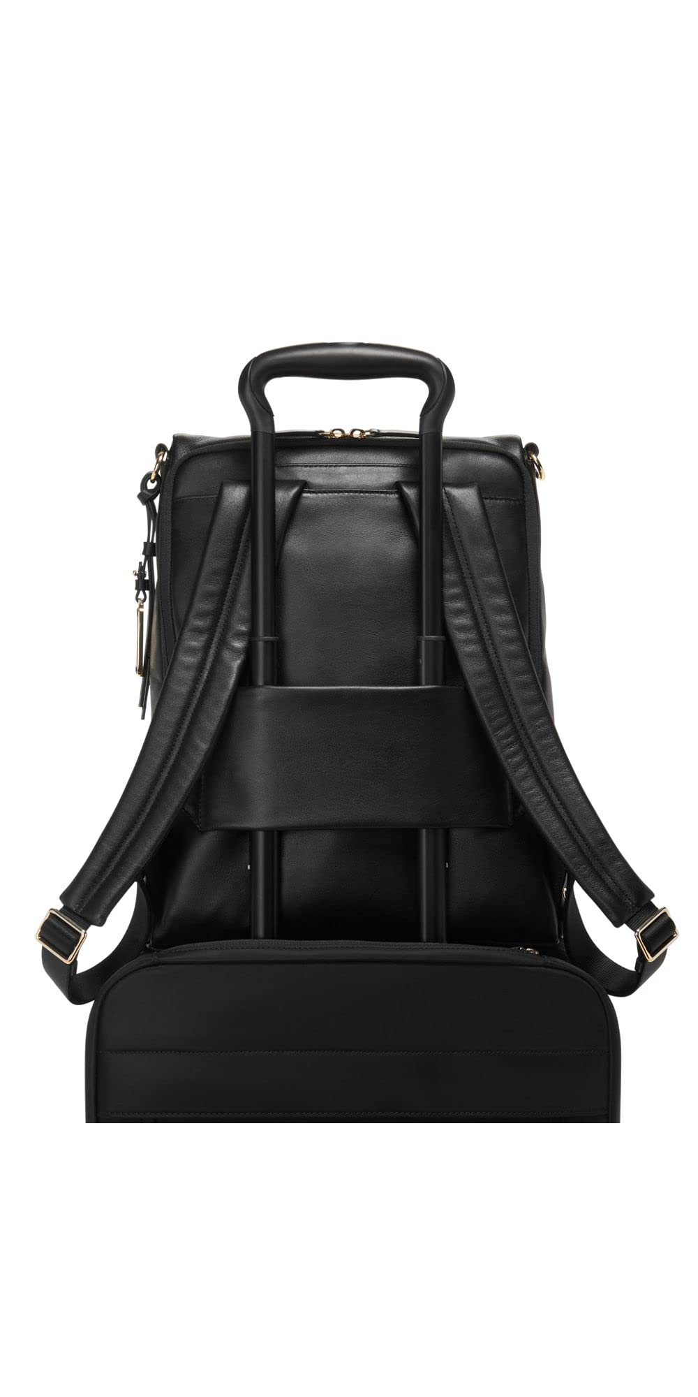 TUMI Voyageur Liv Backpack/Tote - Backpack or Tote Bag - Tote Bag & Backpack Combo - Black Leather & Gold Hardware