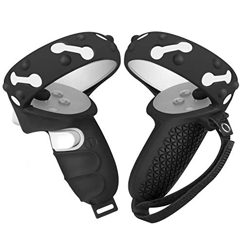 Esimen Touch Controller Grip Cover for Oculus Quest 2 Silicone Protective Ring Cover Custom Set Accessories Anti-Throw Handle Protective Sleeve with Adjustable Hand Strap