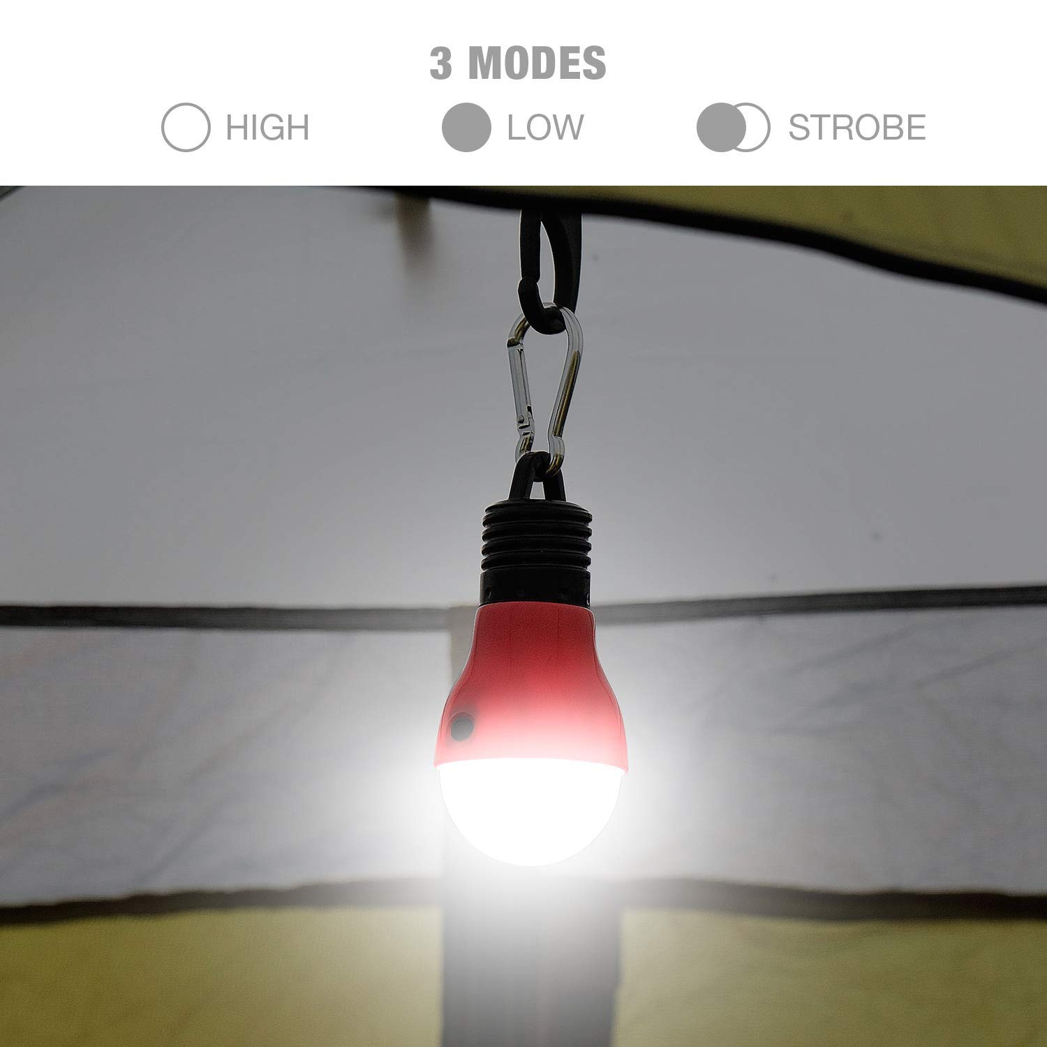 EverBrite 3-Pack Camping Lights - 3 Lighting Modes, Portable LED Bulbs Ideal for Kids’ Adventure Activities, Backpacking, Camping, Picnic, Emergency and More, 3 x AAA Batteries Included