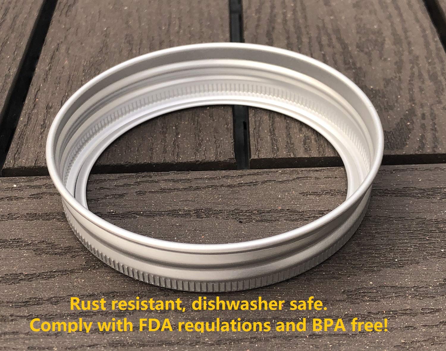 THINKCHANCES Food Safe and BPA Free Rust Resistant Silver Aluminum Metal Screw Rings/Bands for Mason, Ball, Canning Jars (12 Pack, Wide Mouth)