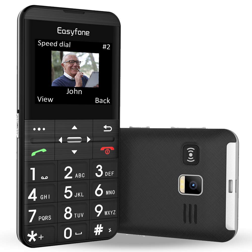 Easyfone Prime-A7 4G Unlocked Big Button Cell Phone, Feature Cell Phone for Seniors and Kids, SOS Button with GPS, Hearing Aid Compatible and Convenient Charging Dock, FCC Certified, White