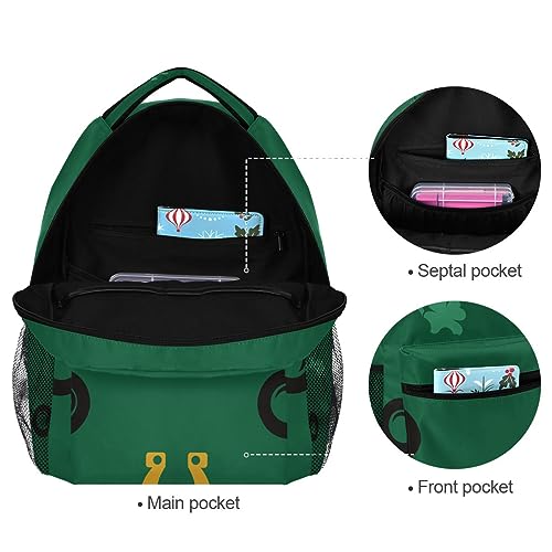 ODAWA Luck Truck Shamrocks St Patricks School Bookbag Big Backpacks for High School Travel Laptop Backpack