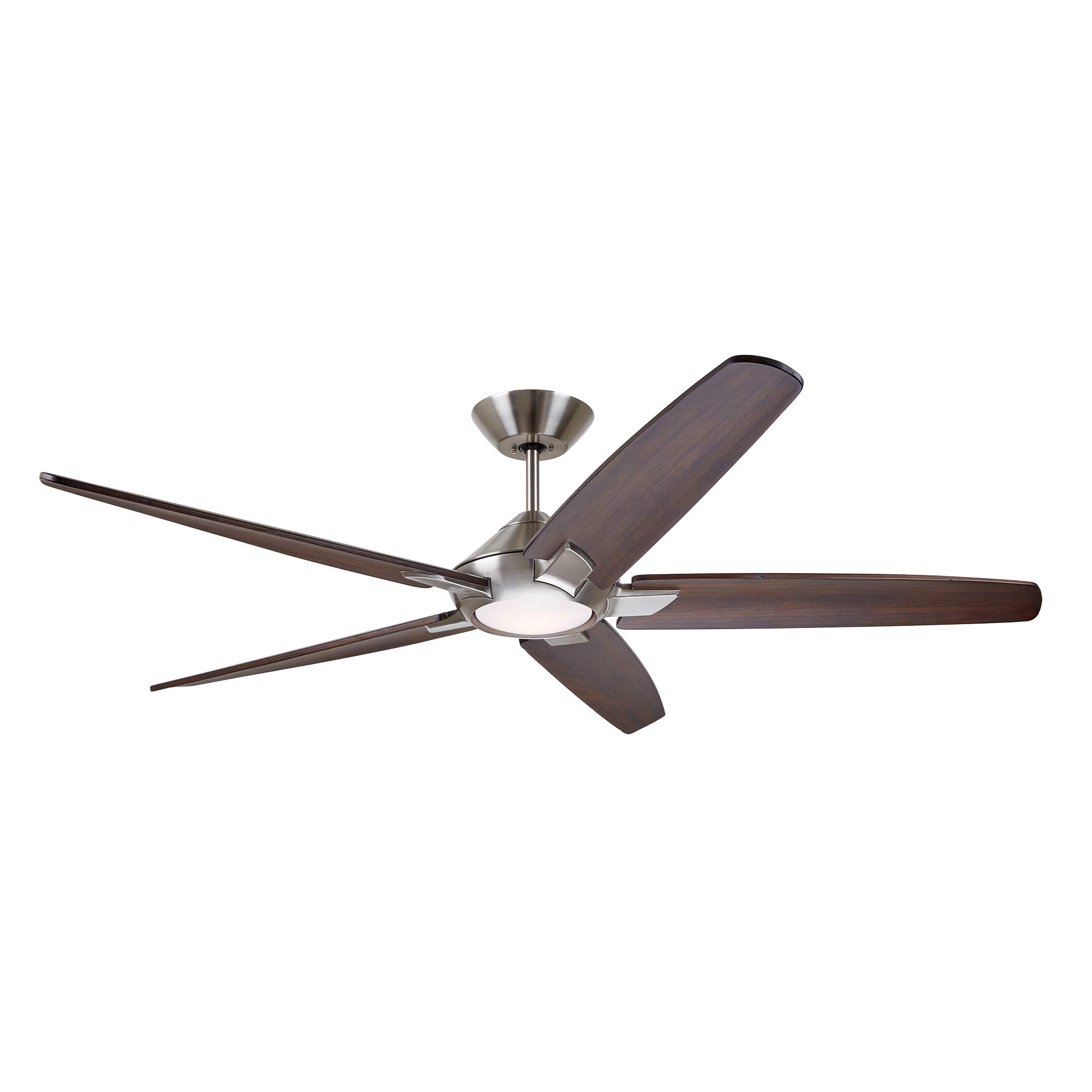 Dorian Eco 72 Inch Ceiling Fan with Light | Dimmable LED Fixture with Premium DC Motor | 6-Speed Wall Control with Brown Solid Wood Blades with and Downrod Mount, Oil Rubbed Bronze