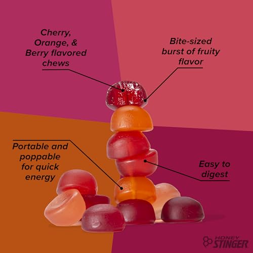 Honey Stinger Organic Fruit Smoothie Energy Chew | Gluten Free & Caffeine Free | For Exercise, Running and Performance | Sports Nutrition for Home & Gym, Pre and Mid Workout | 12 Pack, 21.6 Ounce