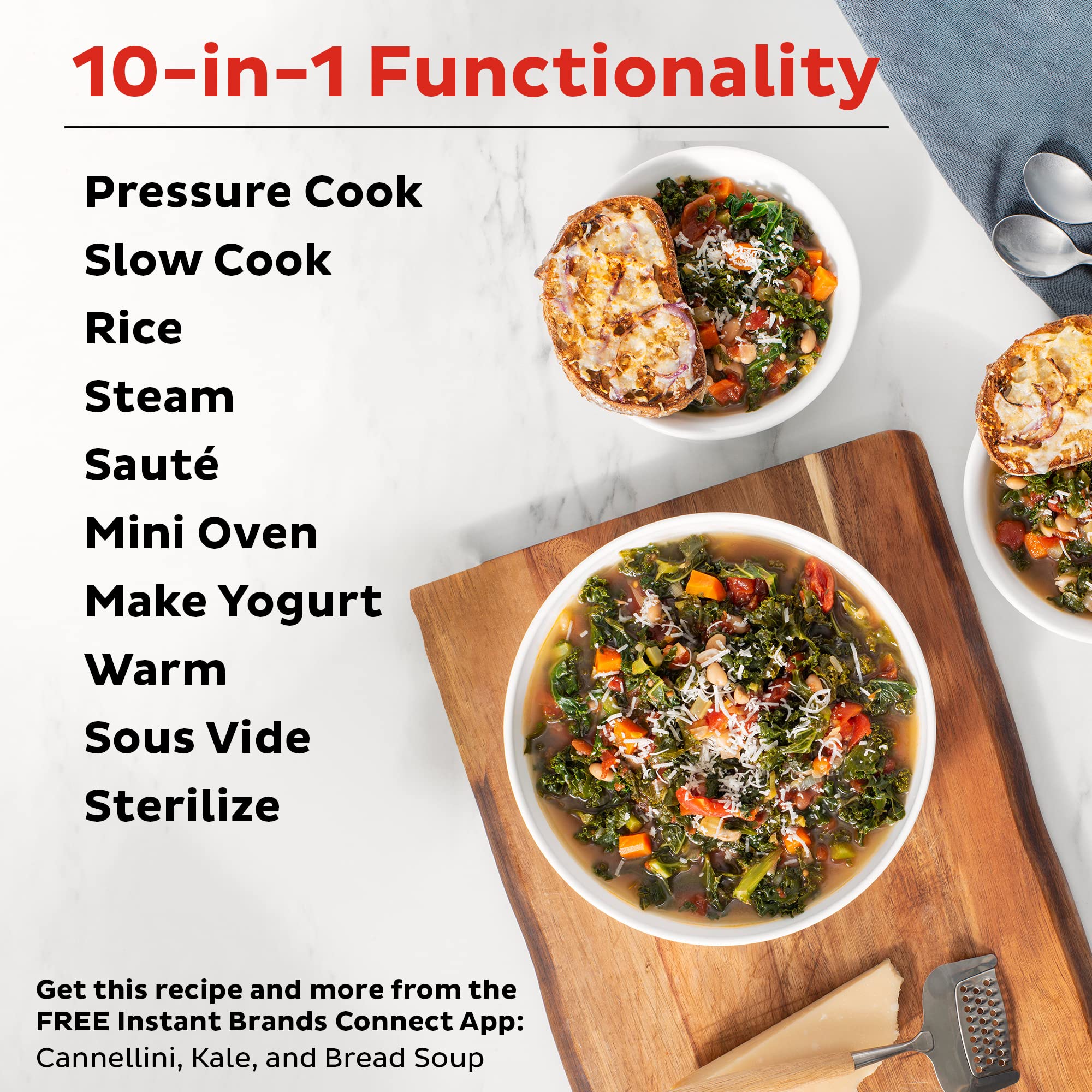 Instant Pot Pro 10-in-1 Pressure Cooker, Slow Cooker, Rice/Grain Cooker, Steamer, Saute, Sous Vide, Yogurt Maker, Sterilizer, and Warmer, 6 Quart & Ceramic Inner Cooking Pot - 6 Quart