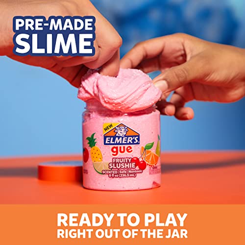 Elmer's Gue Premade Slime, Variety Pack, Includes Clear Slime, Scented Slime, Glitter Slime, 4 Count