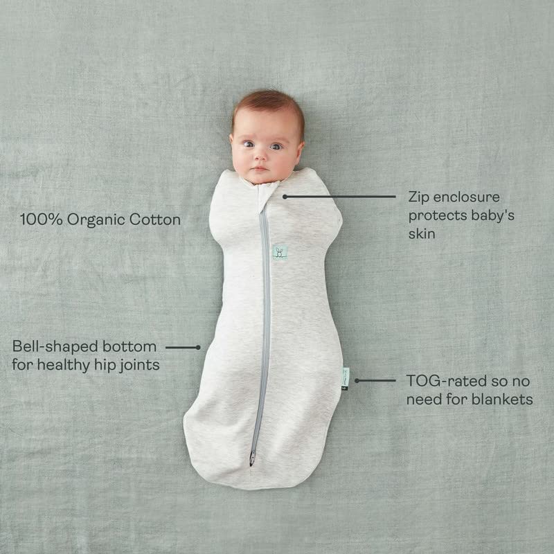 ergoPouch 0.2 tog Cocoon Swaddle Bag- 2 in 1 Swaddle Transitions into arms Free Wearable Blanket Sleeping Bag. 2 Way Zipper for Easy Diaper Changes (Clouds, 2-6 Months)
