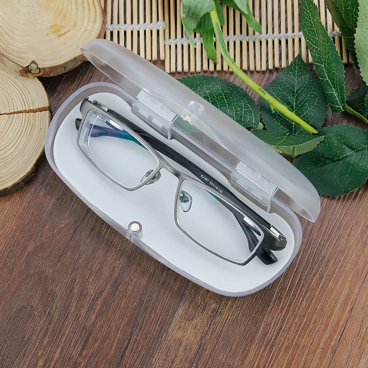 EZESO 2 PCS Glasses Case Spectacle Case Box Magnetic Closure Plastic Translucent Eyeglass Case