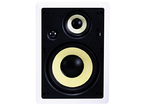 Monoprice 3-Way Fiber In-Wall Speakers - 8 Inch (Pair) With Removable And Paintable Grille - Caliber Series