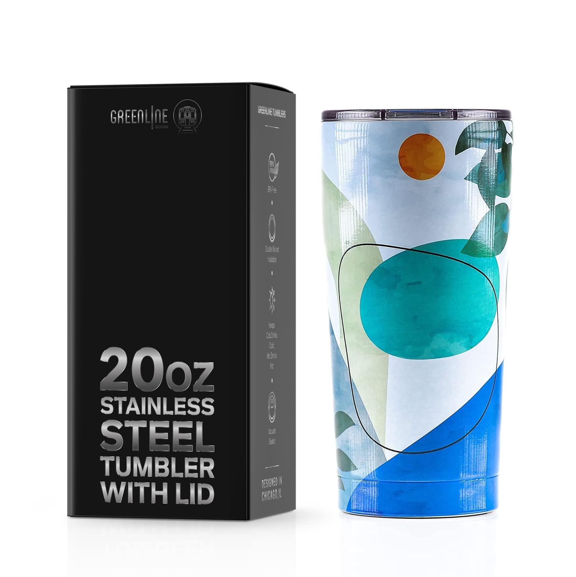 Greenline Goods Frida Kahlo Floral Insulated Travel Tumbler – 20 oz Triple Insulated Stainless Steel Coffee Tumbler with Lid, Dishwasher Safe, Non-Slip Silicone Base, Double Wall, Vacuum Sealed