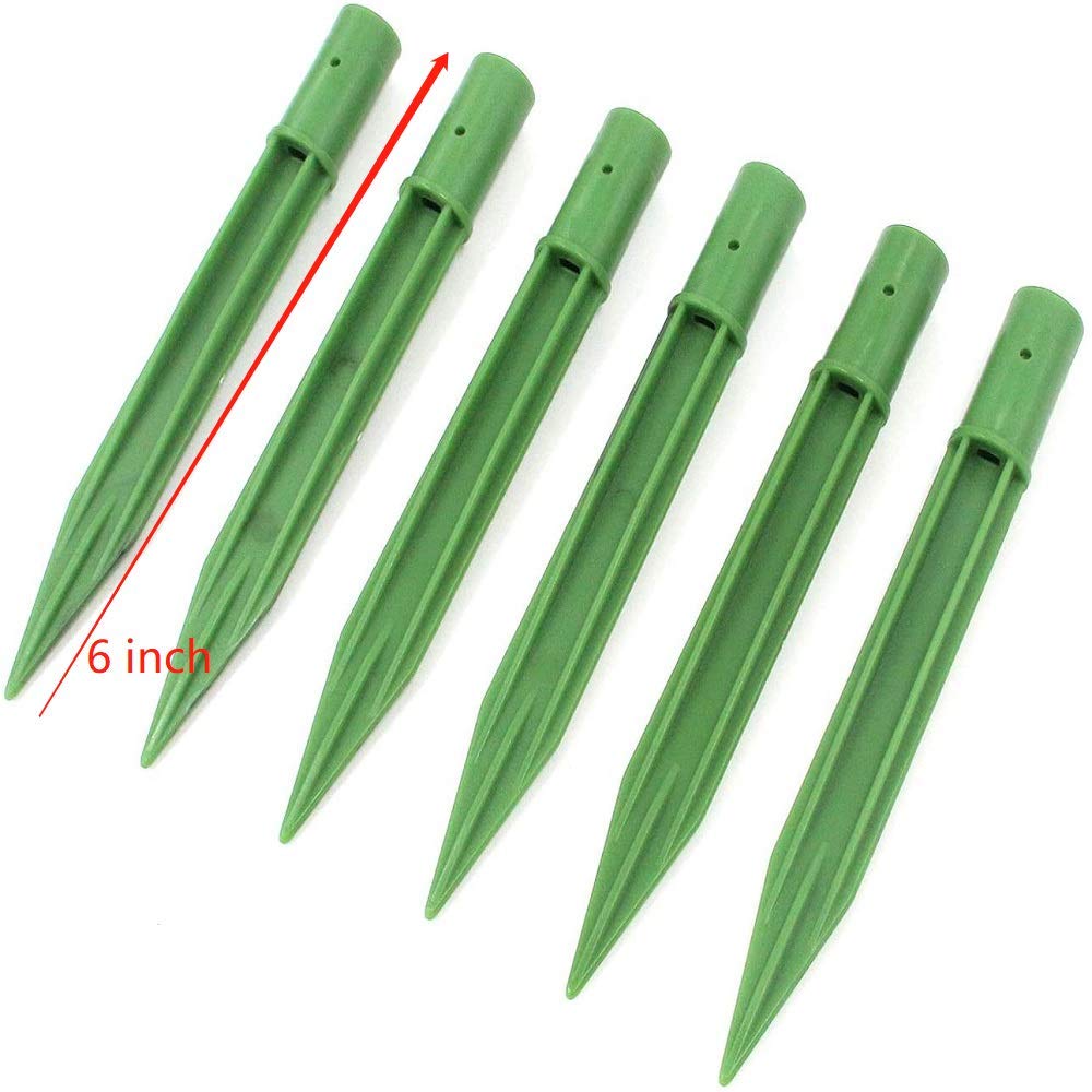 HOMEKNOBS Plastic Stake Ground Spikes 6 Pcs 6 Inch for Solar Torch Lights Replacement, Garden Lights Landscape Lights, Holding Down Tents