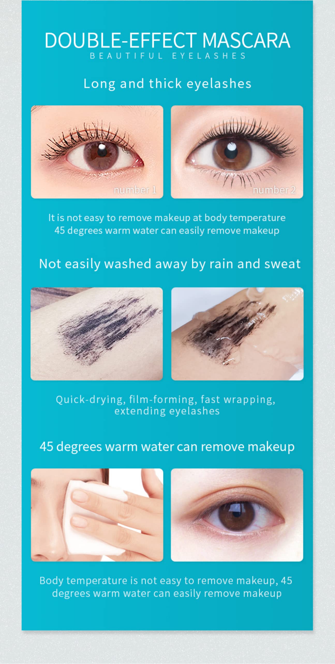 JKMXBX lash cosmetics mascara waterproof, Lasting 4d Lash for Vibely 5x Longer, Beauty Charming Eye Make Up
