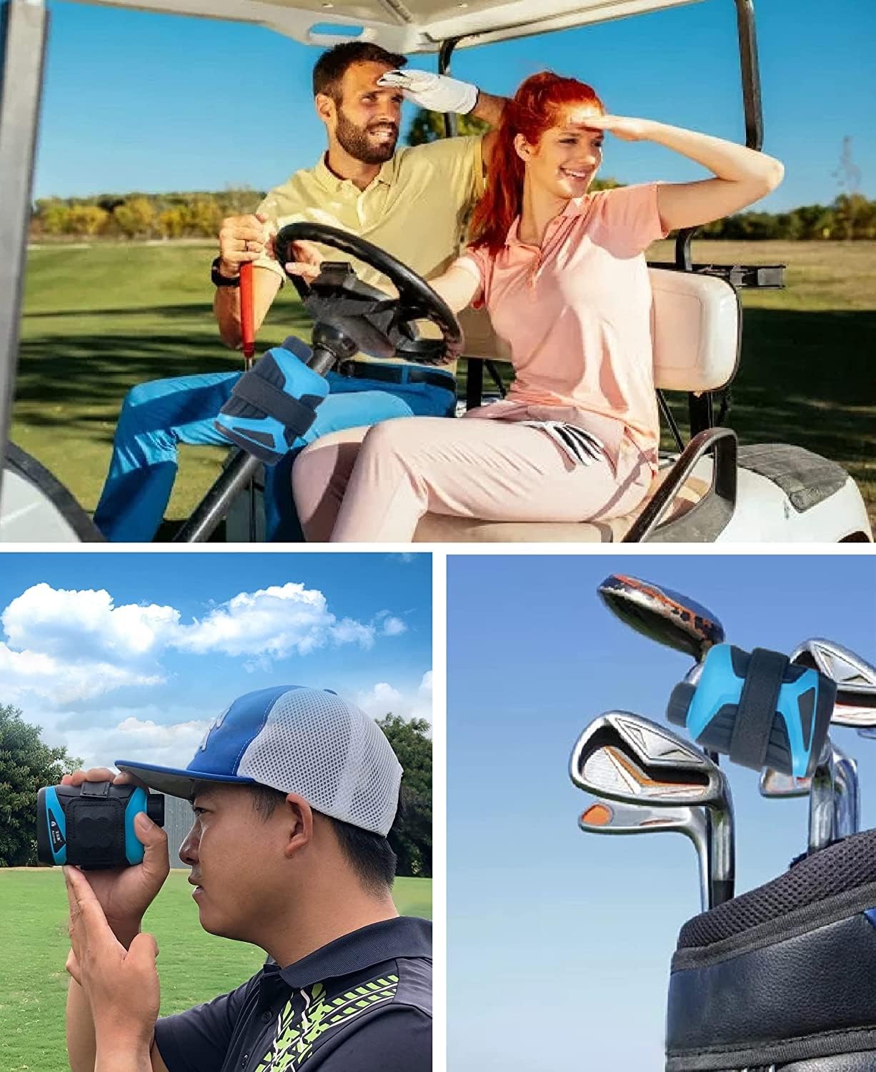 HomeMount Golf Rangefinder Magnetic Holder - Adjustable Strap Range Finder Accessories for Golf Cart Railing