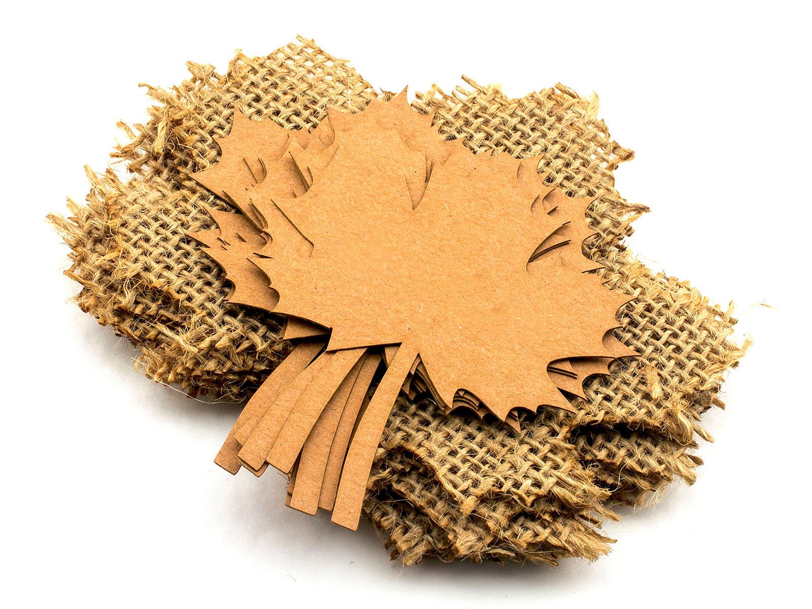 Summer-Ray 48pcs DIY Kraft Burlap Maple Leaf Wedding Place Cards for Rustic Garden Fall Theme Wedding Party