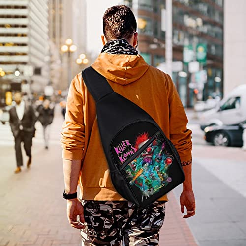 ggtg Killer Klowns from Outer Space Unisex Sling Backpack Crossbody Shoulder Chest Bag Personalized Fold Chest Bag Shoulder Bag Travel Daypack