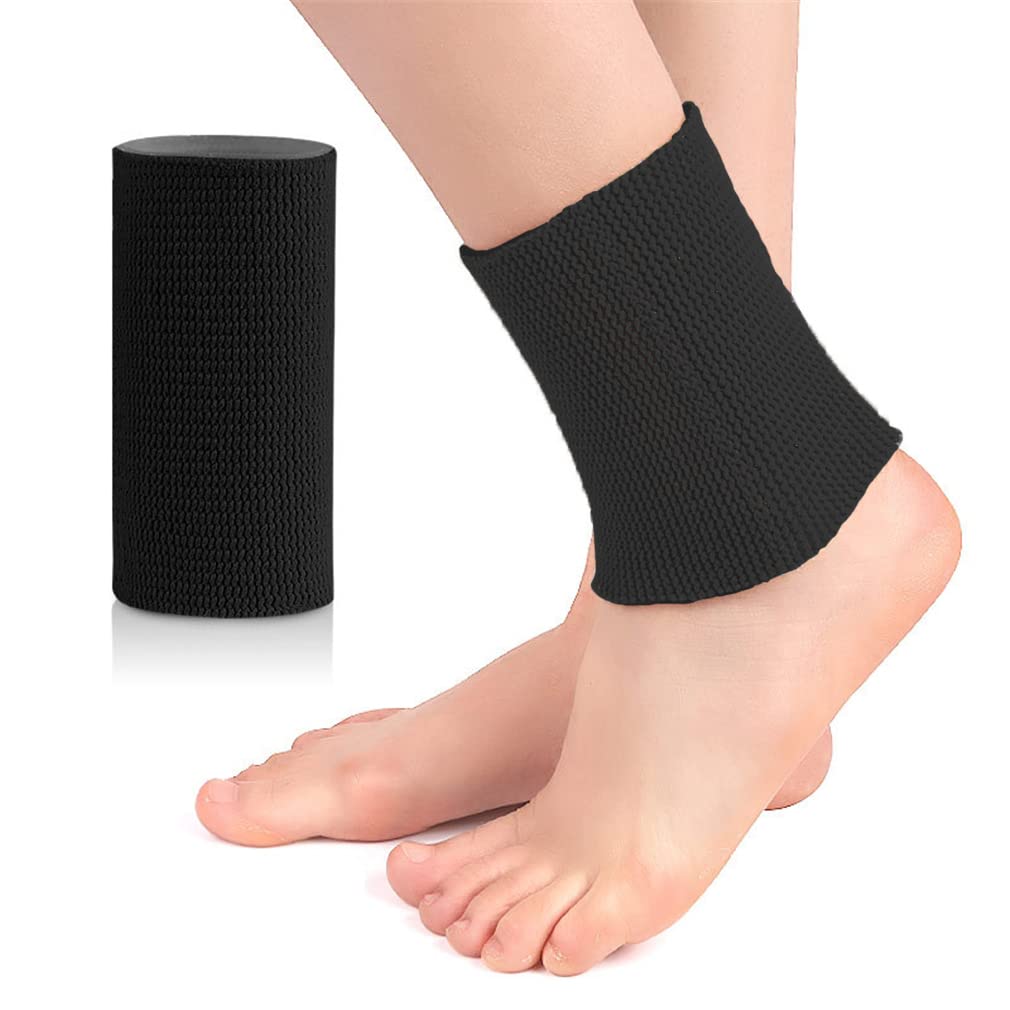 Gel Ankle Sleeve, 1 PC Ankle Support Protection Sleeve Gel Wrist Brace Sleeve, Men Women Ankle Support Compression Sleeve for Basketball Running Sport Injuries Ankle Swelling Foot Pain Relief (black)