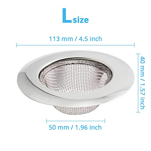 KUFUNG Sink Strainer, Basket Stainless Steel Bathroom Sink, Utility, Slop, Kitchen and Lavatory Sink Drain Strainer Hair Catcher (4.5 inch)…