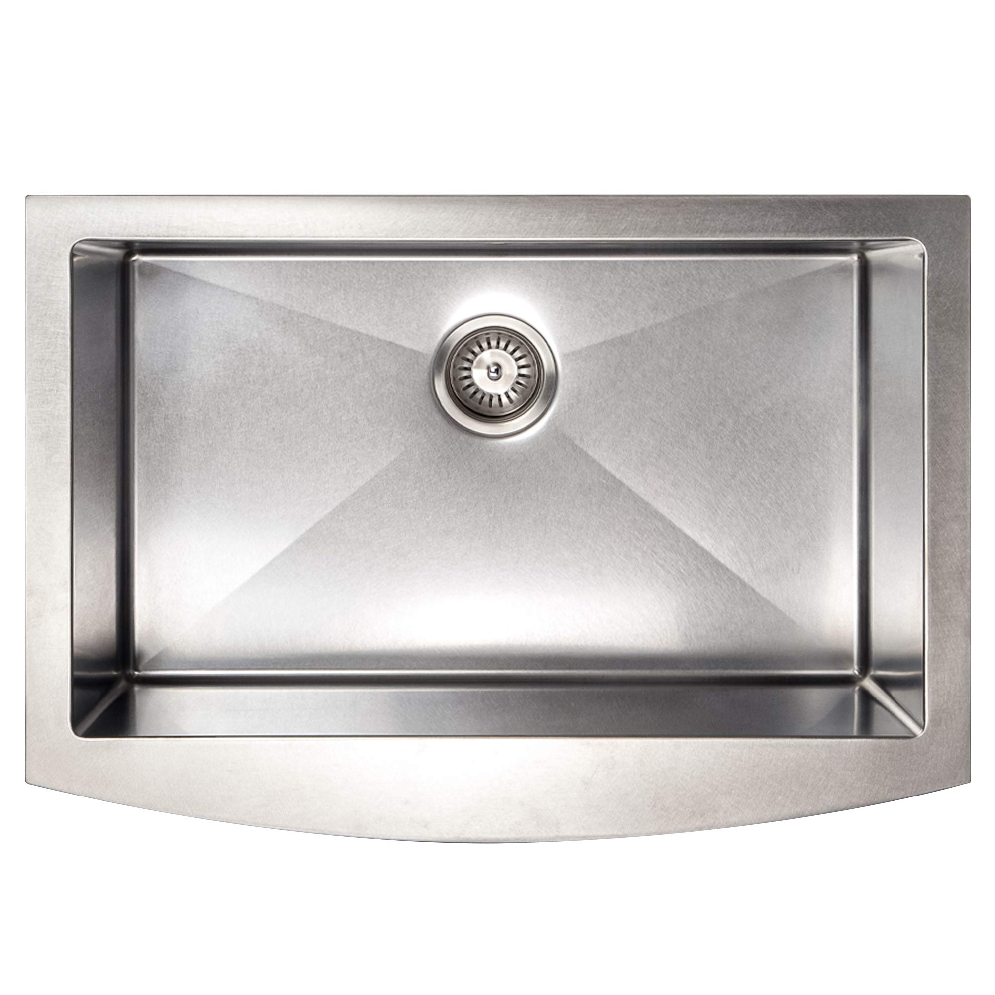 ZLINE 30" Zermatt Farmhouse Apron Mount Single Bowl Scratch Resistant Stainless Steel Kitchen Sink with Bottom Grid (SAS-30S)