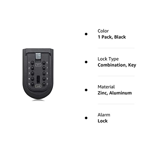 imurz Key Lock Box for Outside,Combination Lockbox for House Keys with Code,Hide a Key Outdoor Waterproof,Key Safe Wall Mounted for Home, Office, Garage,Apartment,Store,Spare Key Storage (Grey)