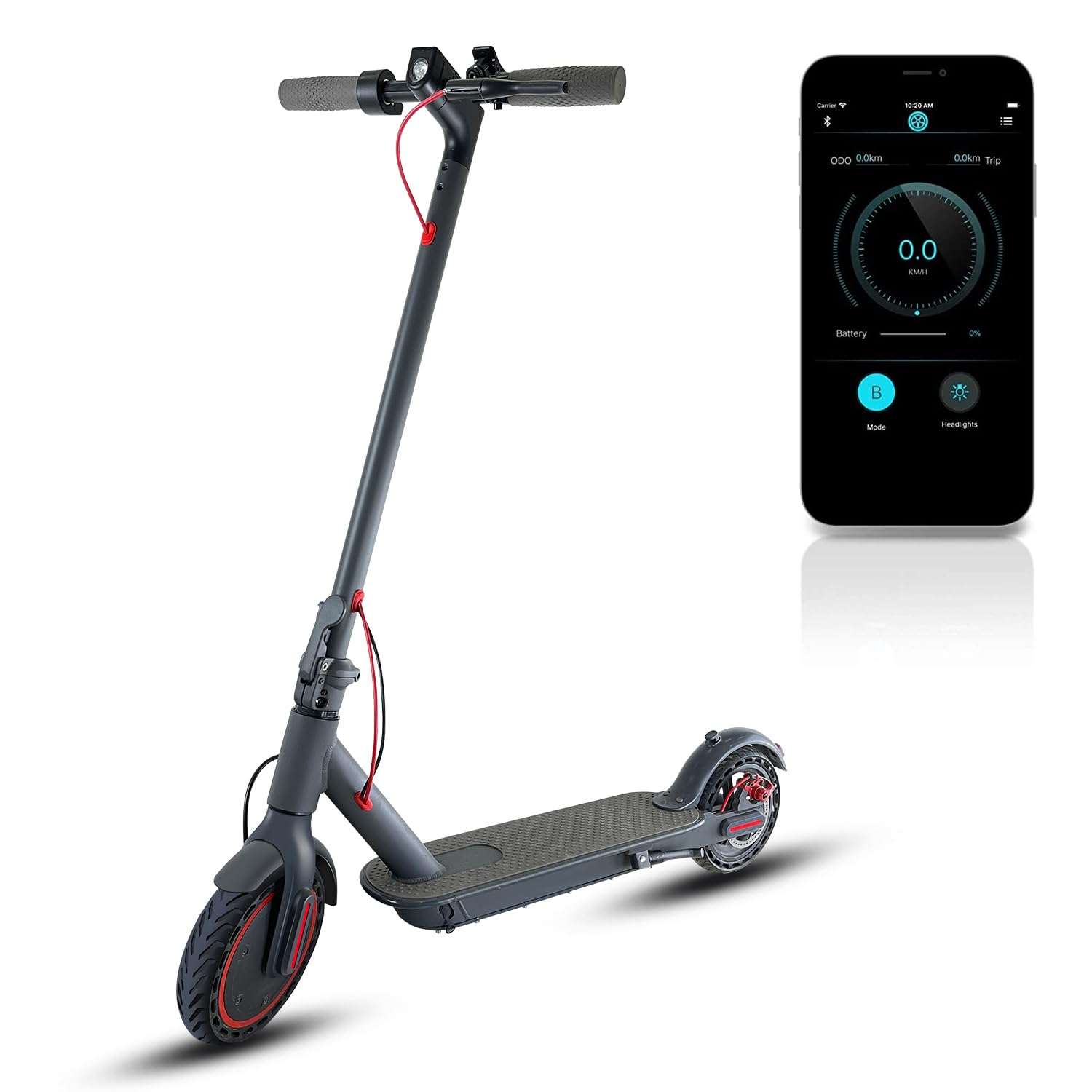 Evdekoru Electric Scooter for Adult, 350W Motor Portable Folding Commuting Scooter for Adults, Up to 19 Mph & 19-21 Miles Long-Range, 8.5''Tires, Double Braking, LED Display E Scooter with App Control