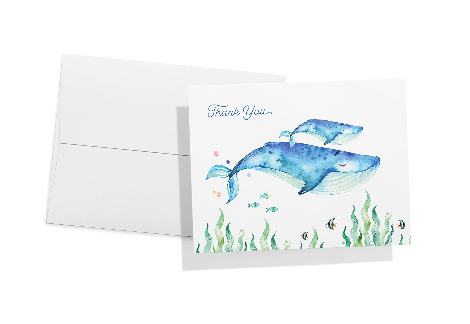 Twigs Paper - Baby Shower Thank You Cards - Ocean Themed Assorted Thank You Card Set - 24 Blank Cards With Envelopes - Eco Friendly Stationery - (5.5 x 4.25 Inch) - Made In USA