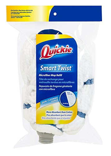 Quickie Microfiber Twist Mop Refill - H11 0362M312 , White , 16-inch x 3.75-inch