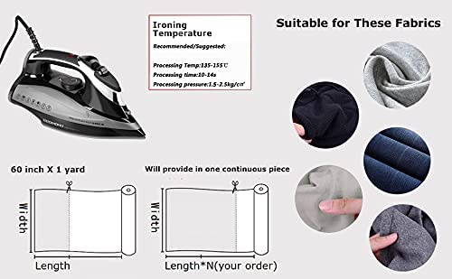 Fusible Interfacing, Medium Weight,10 yards, Black, 60'' Wide, Woven, Iron On, Interfacing for Fashion Design, All Purpose