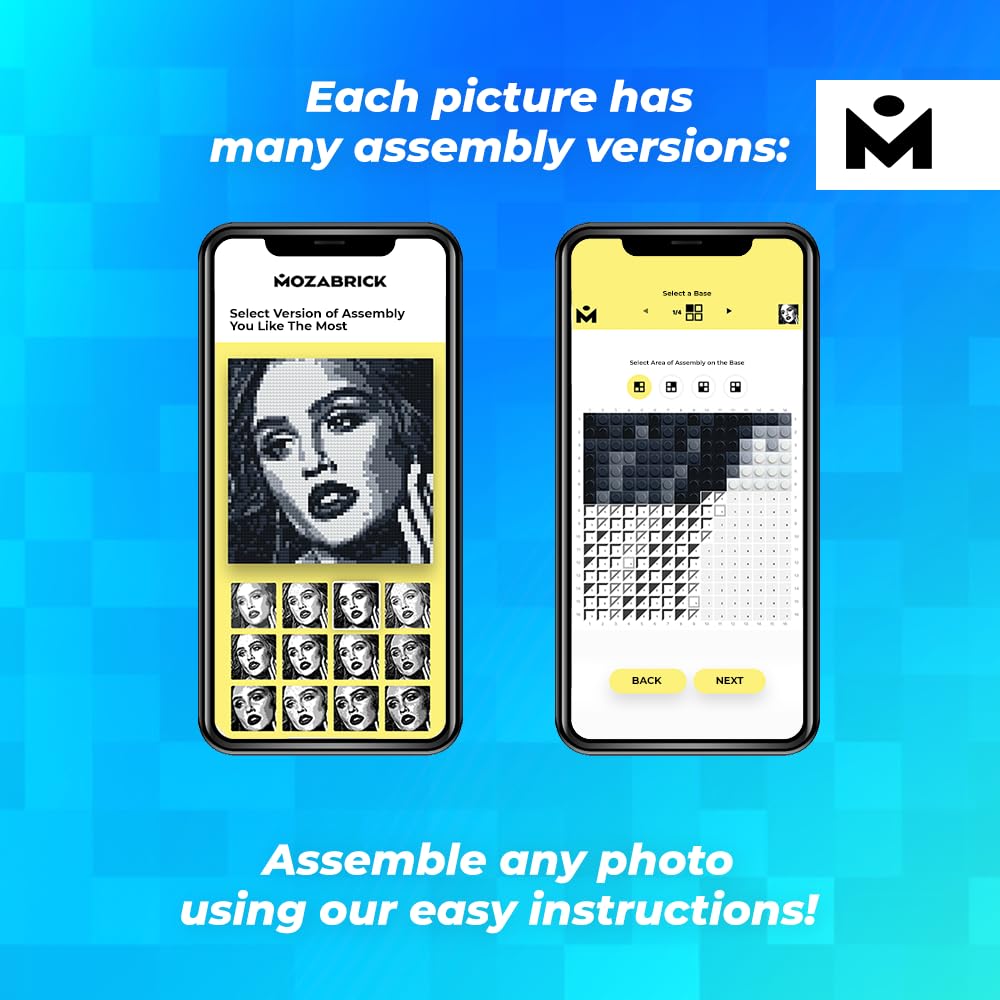 MOZABRICK Photo Construction Set Model Color M (20 inch x 30 inch) - Transform Any Picture into a Mosaic Wall Art Using Our Constructor and Web App