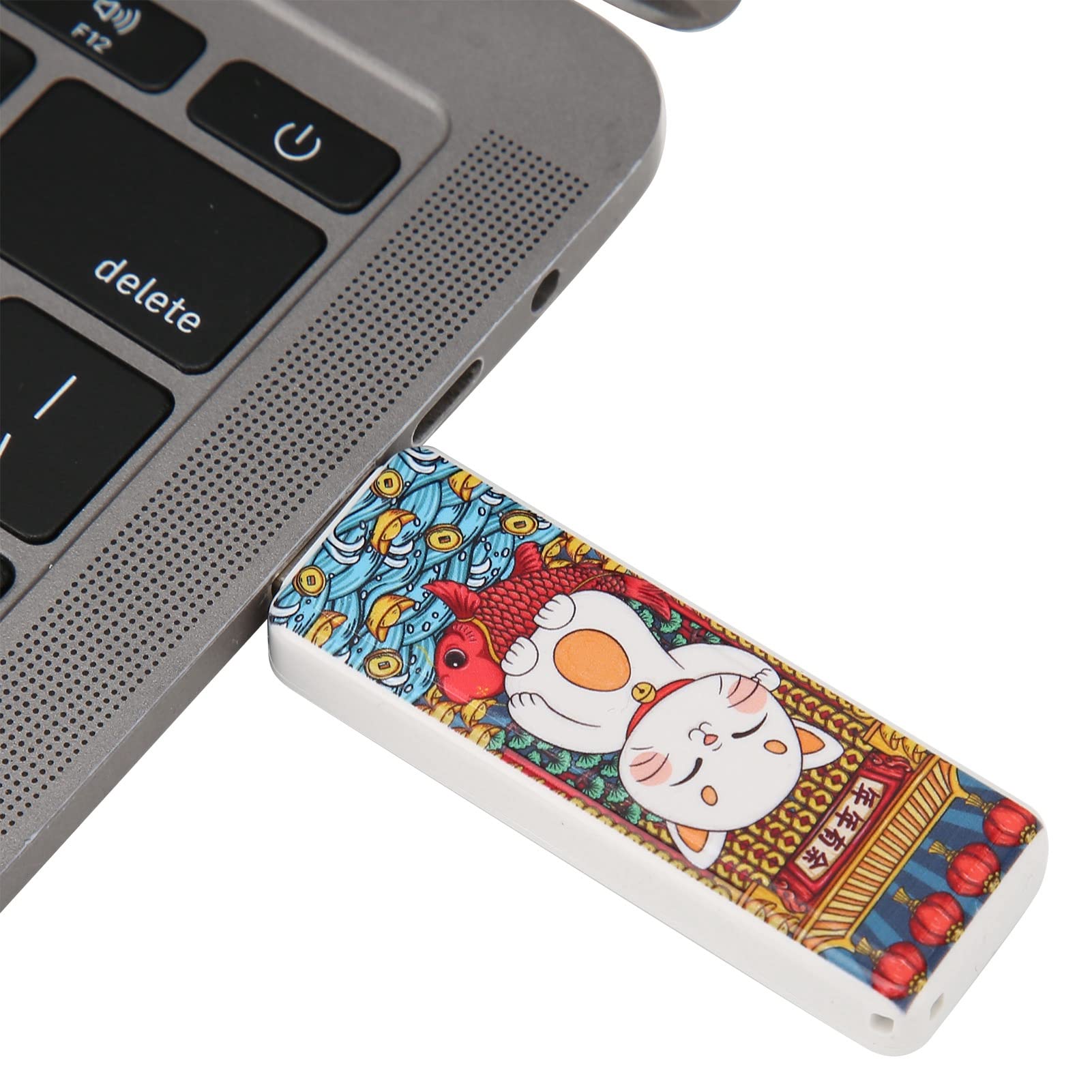 USB Flash Drive, Lucky Cat Pattern Hot Swap U Disk, Portable USB2.0 Memory Stick Mini Thumb Drive compatible for IBM PC, for OS X Pc or Laptop, plug and play(32GB)