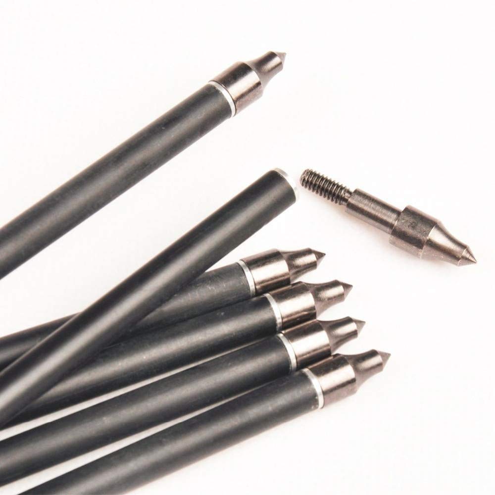 EROCK Carbon Shaft Archery Arrows 32inch with Black-White True Feather Spine 500 for Recurve Compound Bow Hunting Shooting Target Practice (6 Pack)